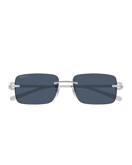 Gucci Gg1703S Linea Horsebit Sunglasses in Blue for Men | Lyst