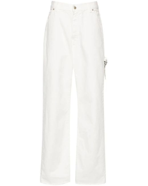 DARKPARK Lisa Chain Loose Fit Carpenter Denim in White | Lyst