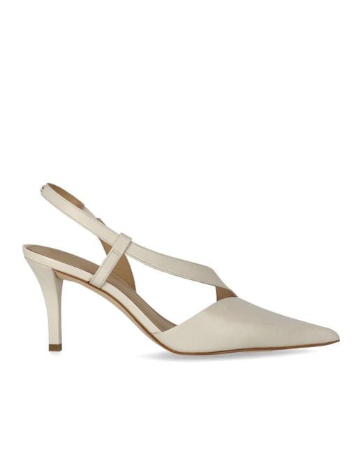 Michael Kors Jaida Cream Slingback Pumps in White | Lyst