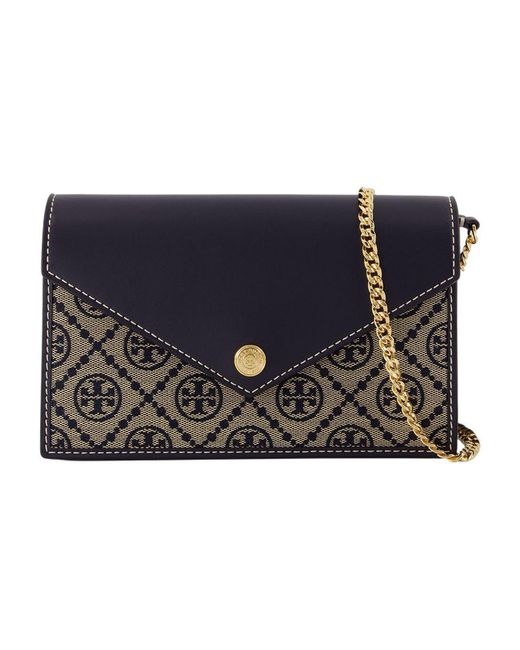 Tory Burch T-Monogram Envelope Wallet On Chain in Blue | Lyst