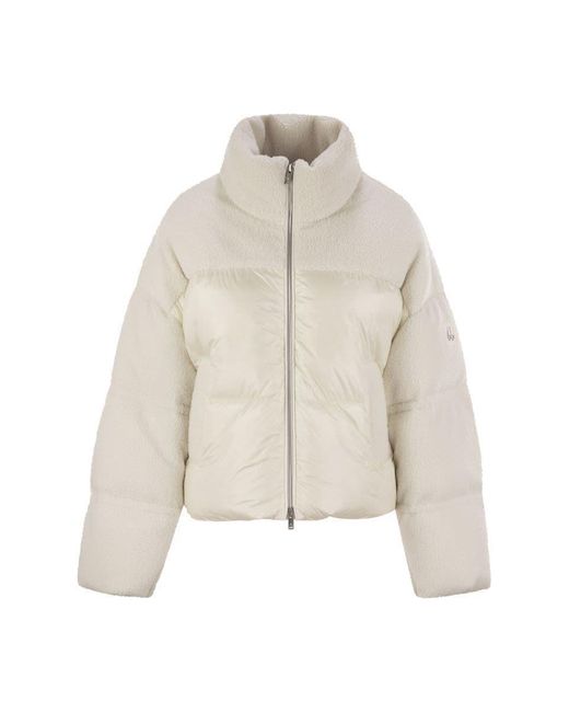 Moose Knuckles Mini Down Puffer Jacket in Natural | Lyst