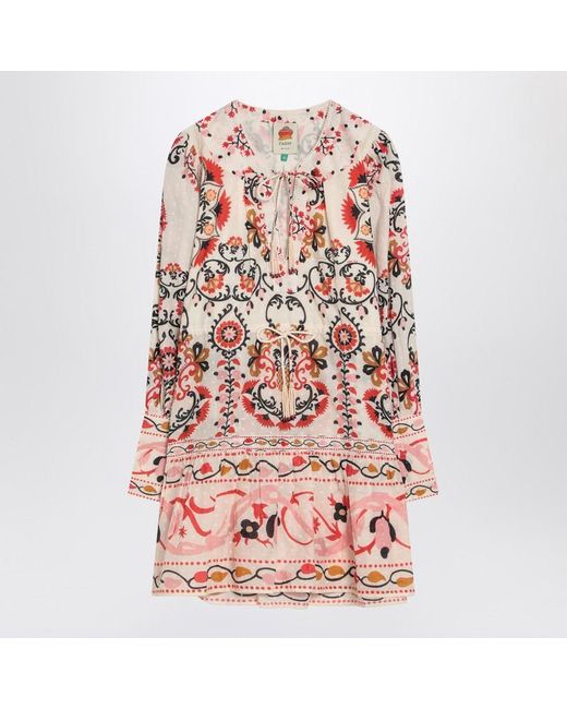 FARM Rio Mini Dress With Floral Print in Pink | Lyst