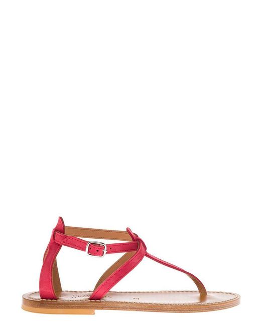 K. Jacques Leather Sandals in Red | Lyst
