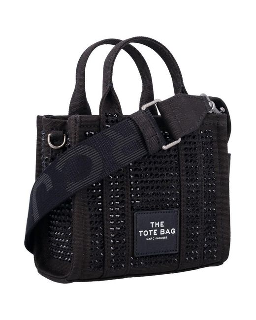Marc Jacobs Mini Crystal Canvas Crossbody Tote Handbag in Black | Lyst