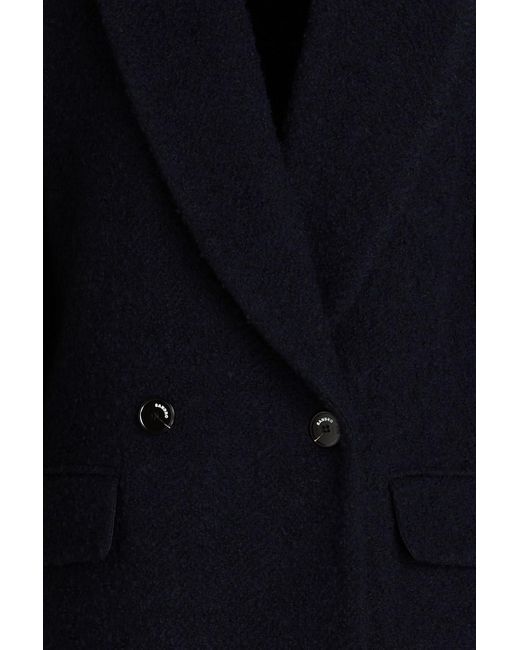 Sandro Bouclé-tweed Coat in Black | Lyst UK