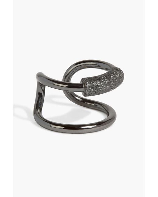 Brunello Cucinelli Gunmetal-tone Ear Cuff in Gray | Lyst