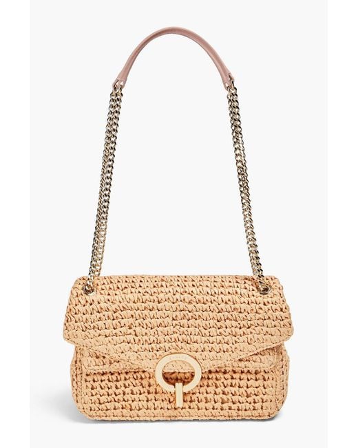 Sandro Raffia Shoulder Bag in Natural | Lyst UK