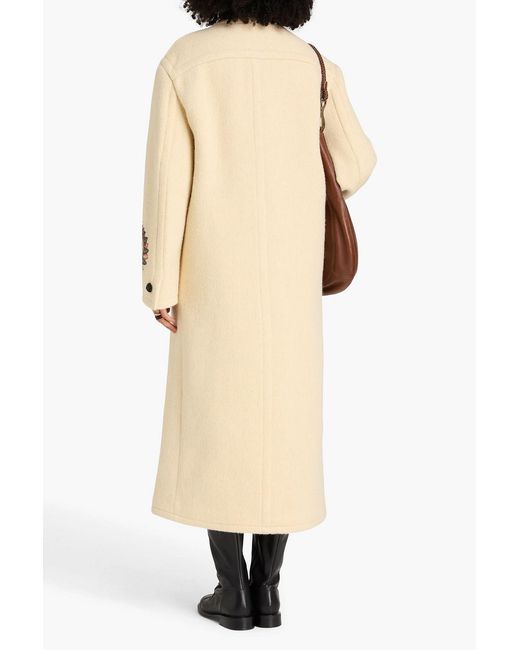 Etro Double-Breasted Wool-Blend Twill Coat in Natural | Lyst UK