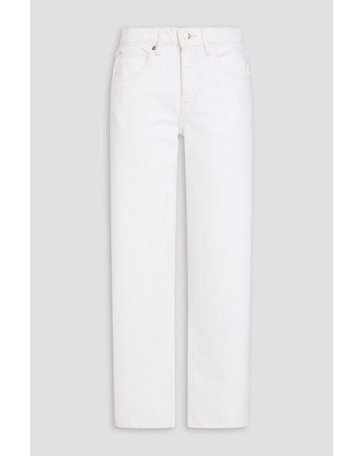 FRAME Mid-Rise Barrel-Leg Jeans in White | Lyst UK