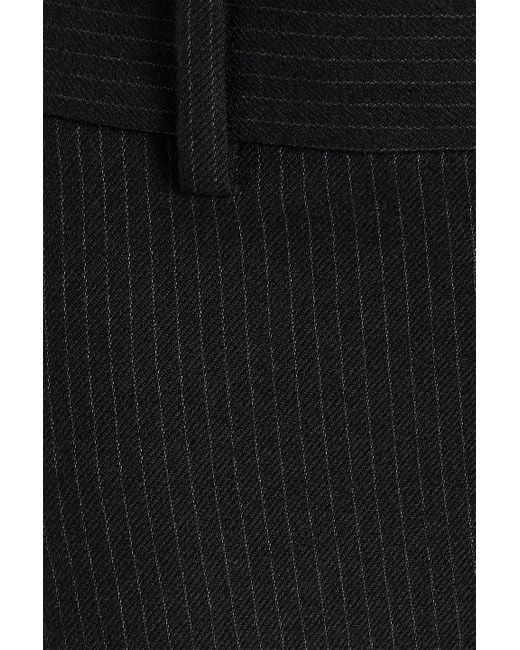 Nili Lotan Corette Pinstriped Wool-Twill Straight-Leg Pants in Black ...