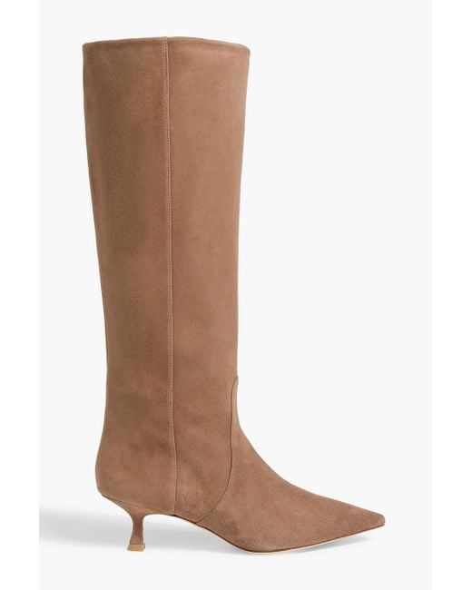 Stuart Weitzman Naomi 50 Suede Knee Boots in Brown | Lyst UK