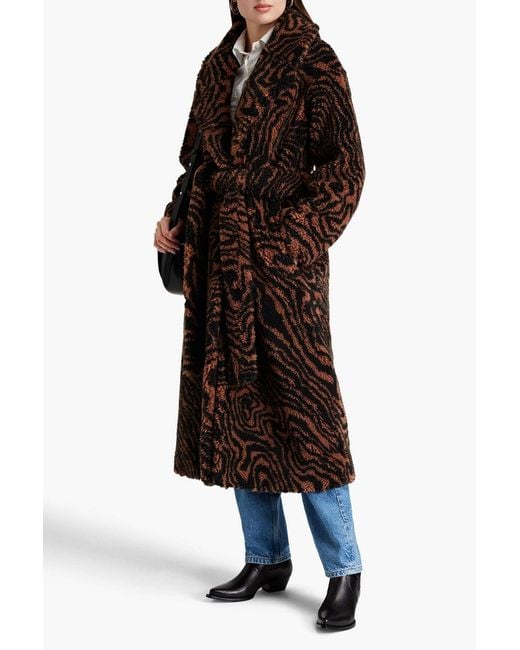 A.L.C. Anderson Zebra-print Teddy Fleece Coat in Brown | Lyst UK
