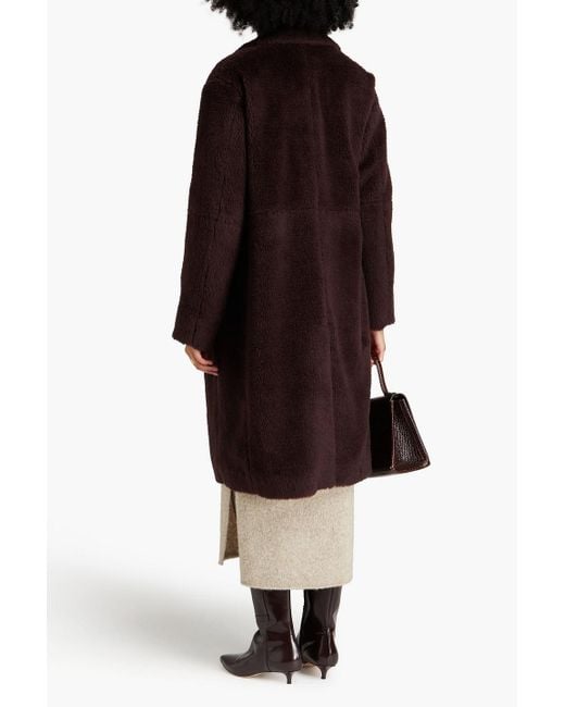 Vince Faux Fur Coat in Black | Lyst