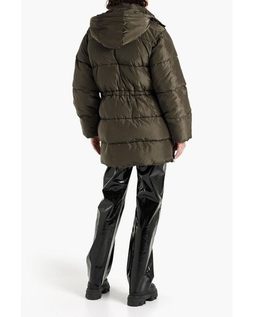 Ganni Oversized Quilted Shell Jacket in Green | Lyst