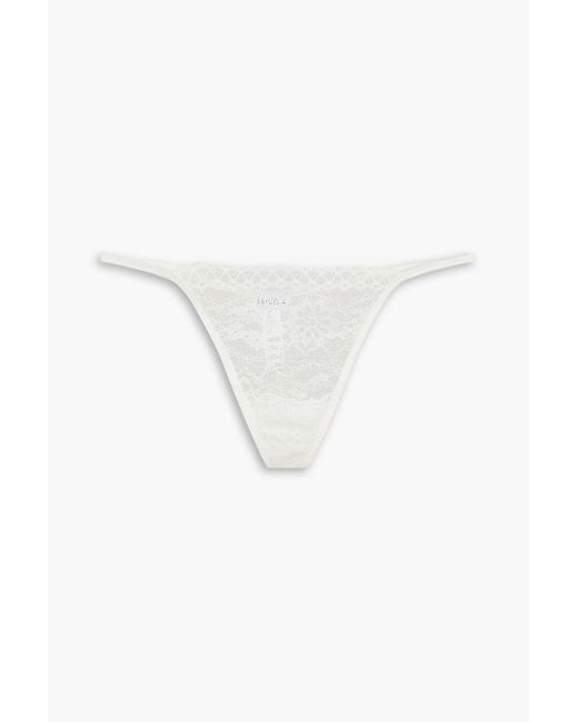 La Perla Stretch-lace Low-rise Thong in White | Lyst