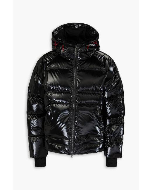 Perfect Moment Felix Quilted Glossed-shell Hooded Down Jacket in Black ...