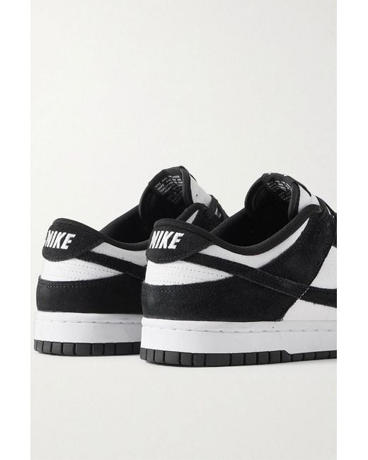Nike Dunk Low Retro Se Suede-Trimmed Leather Sneakers in Black for Men ...