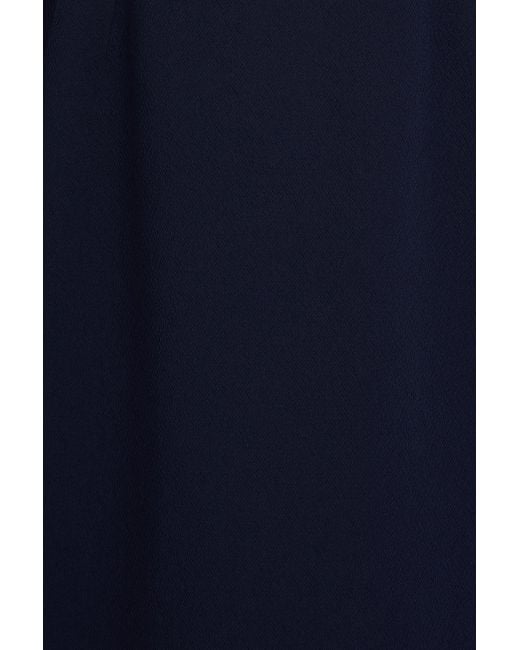 Emilia Wickstead Cape-Effect Textured-Crepe Midi Dress in Blue | Lyst UK