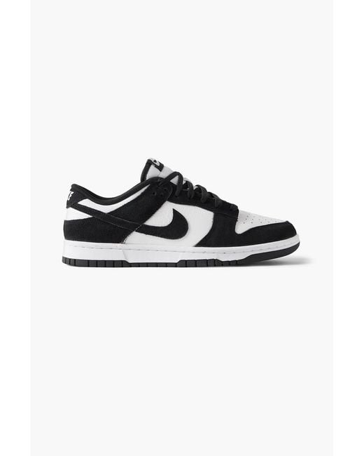 Nike Dunk Low Retro Se Suede-Trimmed Leather Sneakers in Black for Men ...