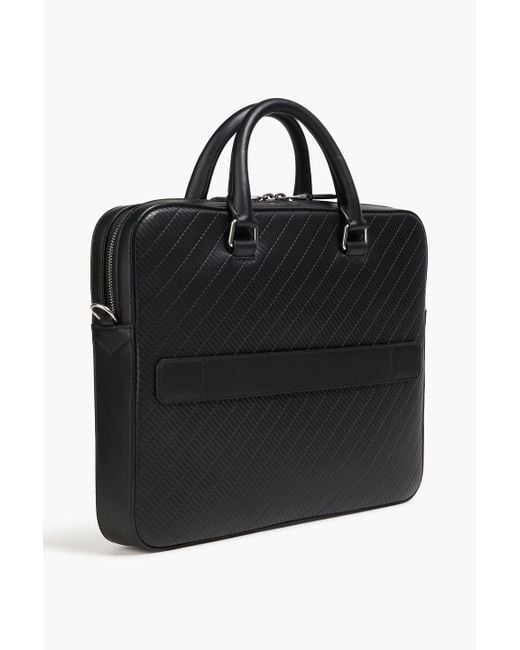 dunhill Embossed Leather Laptop Bag in Black for Men | Lyst