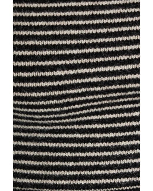 Lisa Yang Selah Strapless Cropped Striped Cashmere Top in Black | Lyst