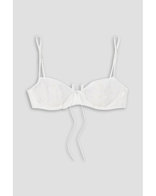Kiki de Montparnasse Tresor Stretch-lace Underwired Demi Bra in White ...