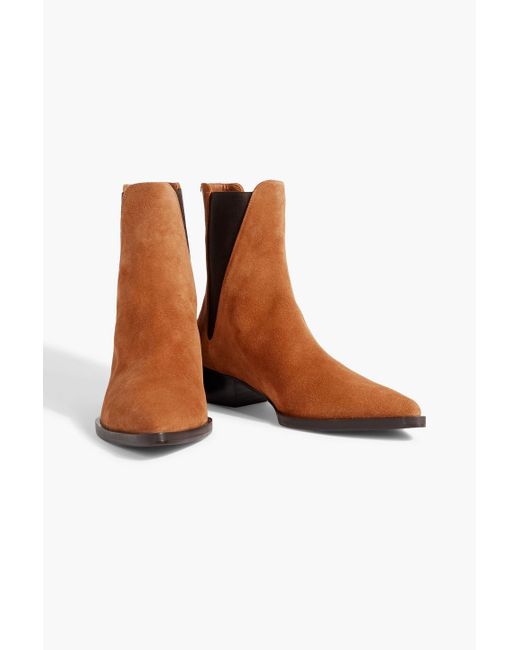 FRAME Carson Suede Chelsea Boots in Brown | Lyst