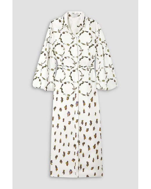 Gabriela Hearst Mauri Printed Silk-twill Midi Shirt Dress in White ...