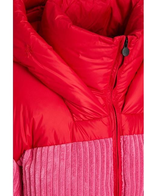 Perfect Moment Zao Quilted Shell And Corduroy Down Ski Jacket in Red | Lyst