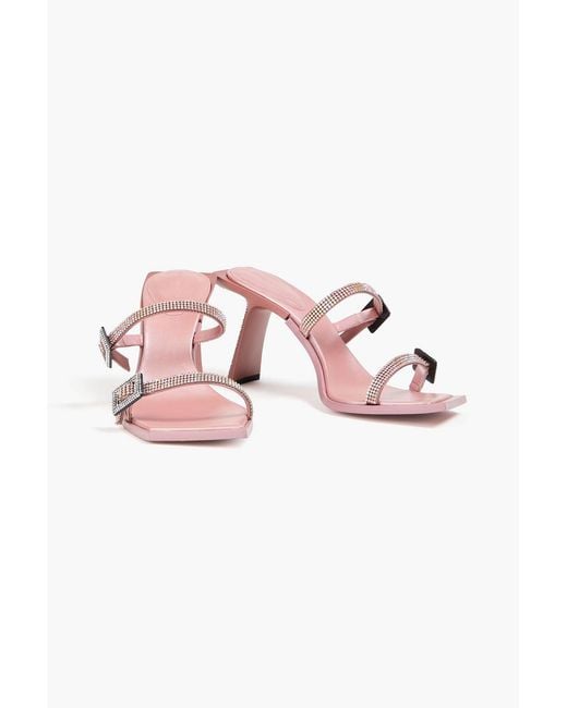 Benedetta Bruzziches Ewa Crystal-Embellished Satin Sandals in Pink ...