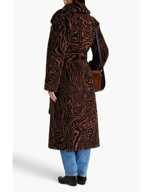 A.L.C. Anderson Zebra-print Teddy Fleece Coat in Brown | Lyst UK