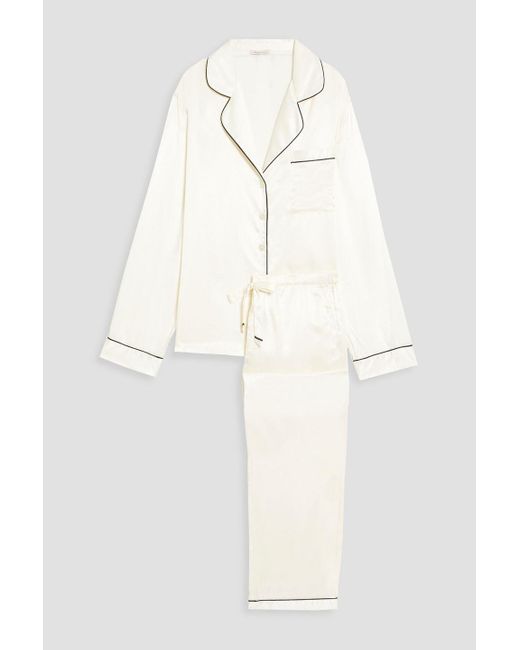 Morgan Lane Tommy Satin Pajama Set In Natural Lyst