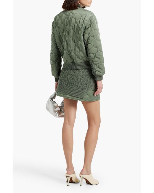Jonathan Simkhai Rollins Quilted Shell And Cable Knit Bomber Jacket in ...