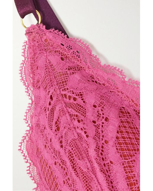 Dora Larsen Alba Lace Soft-cup Triangle Bra in Pink | Lyst