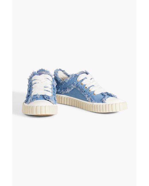 Zimmermann Frayed Denim Sneakers in Blue | Lyst