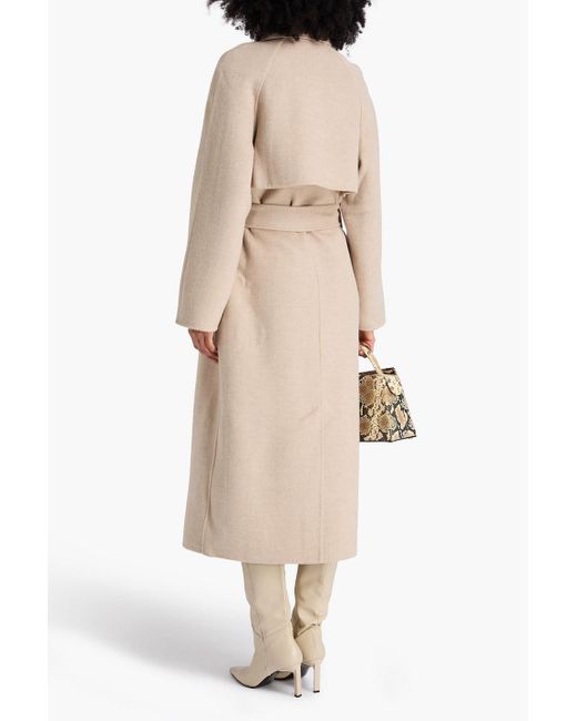 A.Emery Evans Double-breasted Wool-blend Twill Coat in Natural | Lyst UK