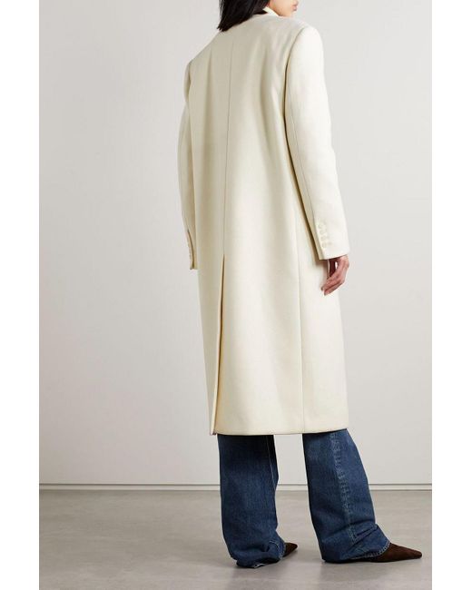 Nili Lotan Edmont Double-breasted Wool-blend Coat in White | Lyst UK
