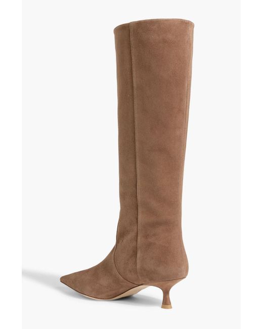 Stuart Weitzman Naomi 50 Suede Knee Boots in Brown | Lyst UK