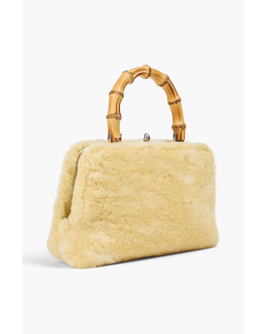 Jil Sander Goji Shearling Tote in Metallic | Lyst UK