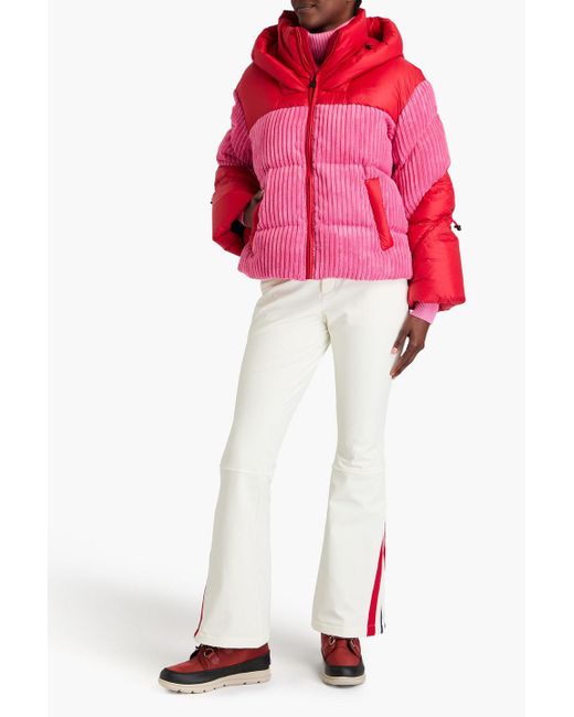 Perfect Moment Zao Quilted Shell And Corduroy Down Ski Jacket in Red | Lyst