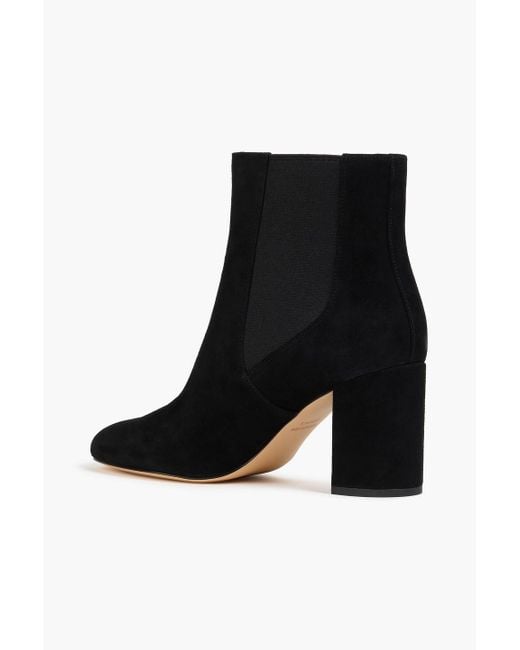 Stuart Weitzman Celina 75 Suede Ankle Boots in Black | Lyst