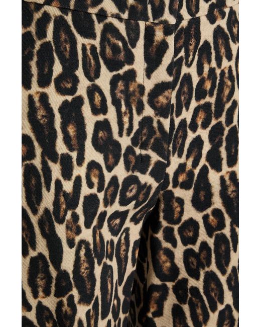 Theory Leopard-Print Wool-Blend Twill Wide-Leg Pants | Lyst UK