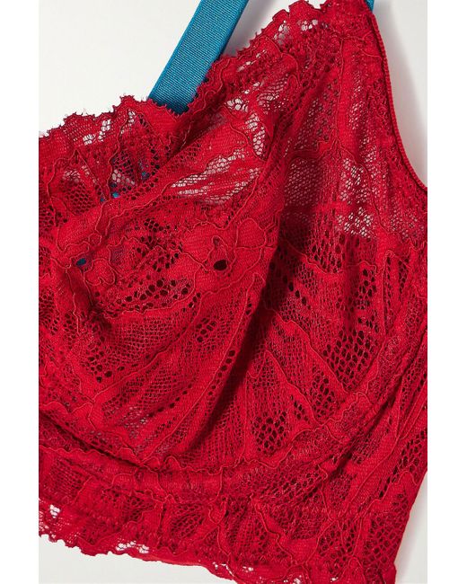 Dora Larsen Constance Stretch-lace Underwi Bra in Red | Lyst