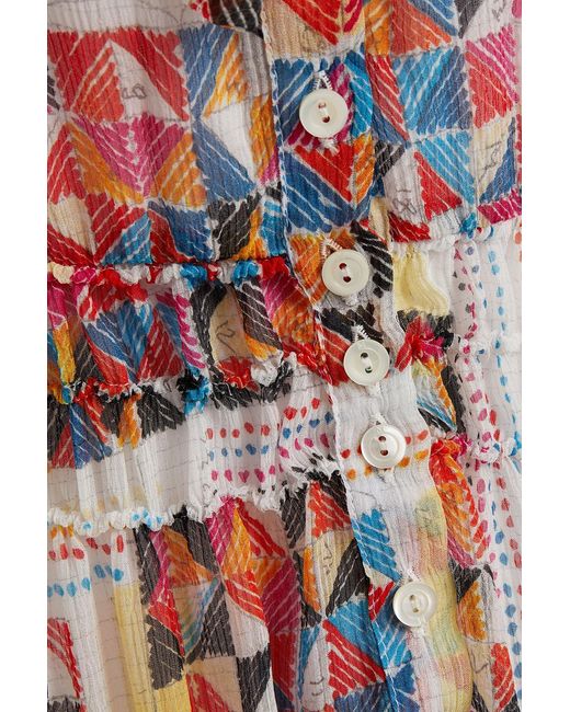 Missoni Pussy-bow Ruffled Printed Silk-crepon Mini Dress | Lyst UK