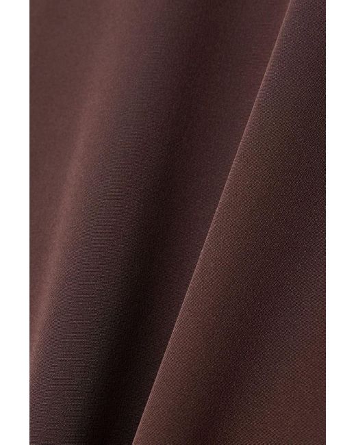 Tibi Cape-effect Silk Midi Dress in Brown | Lyst