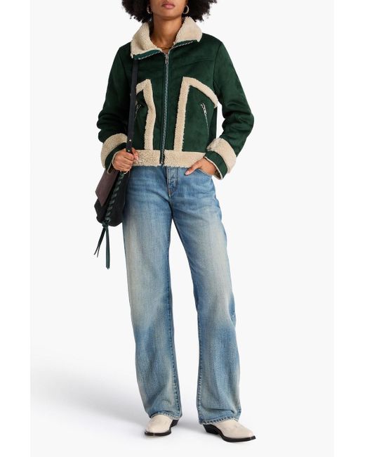 Mother Roamer Teddy Fleece Jacket in Green | Lyst UK