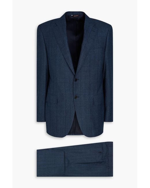 Canali Princes Of Wales Checked Wool Suit in Blue for Men | Lyst UK