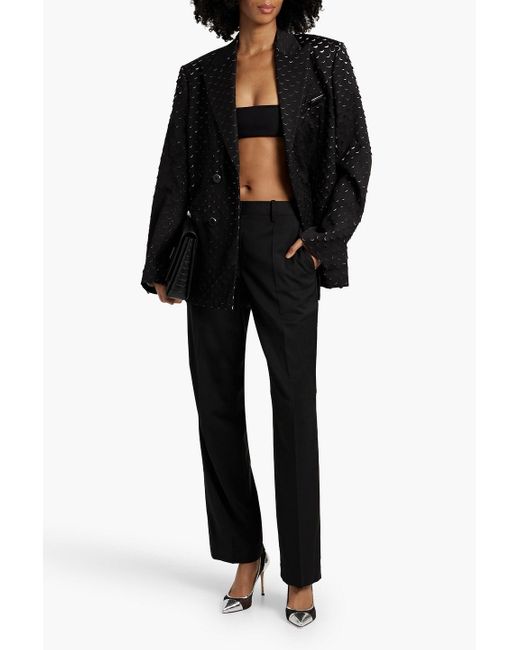 Helmut Lang Laser-Cut Twill Blazer in Black | Lyst