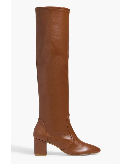 Stuart Weitzman Yuliana Slouch 60 Leather Knee Boots in Brown | Lyst UK