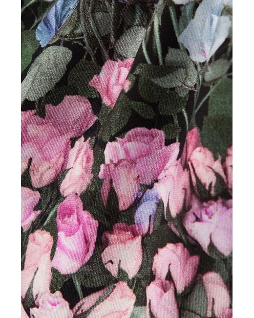 Fleur du Mal Floral-print Stretch-jersey Underwired Balconette Bra | Lyst